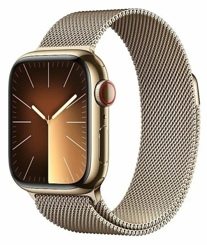 Apple Watch Series 9 Gold Titanium Case 45 mm, Gold Milanese Loop, GPS + Cellular