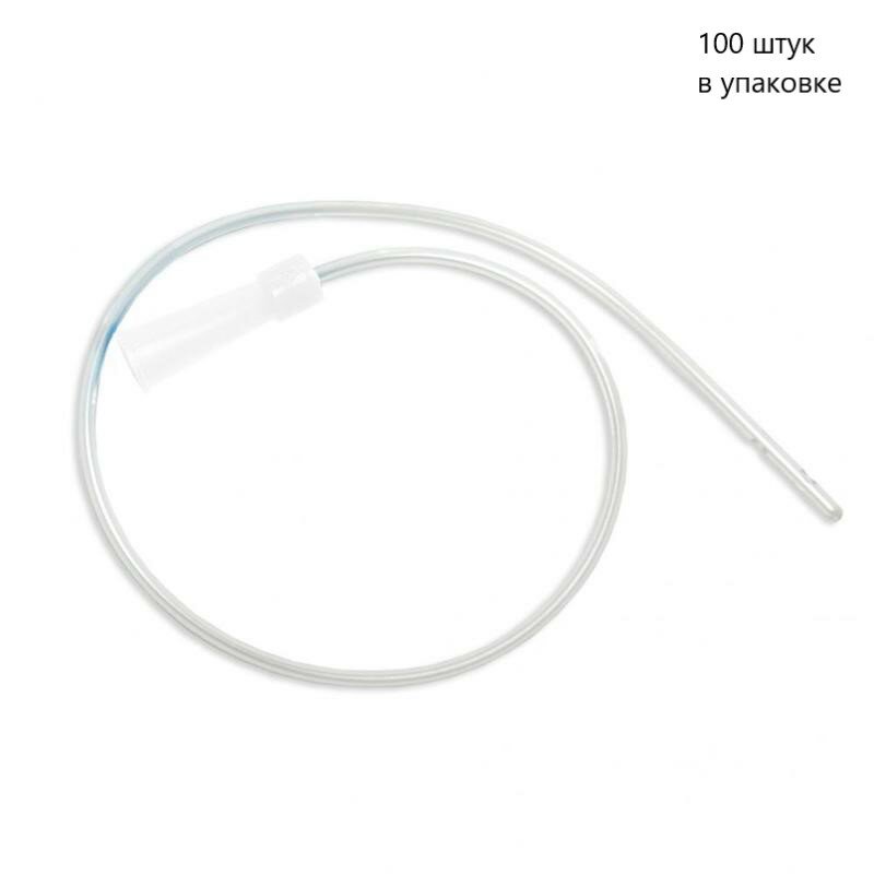 Катетер урологический (катетер Нелатона) мужской 12 CH/FR, 40см, стерильный (белый) Unicorn Med (100 шт/уп)