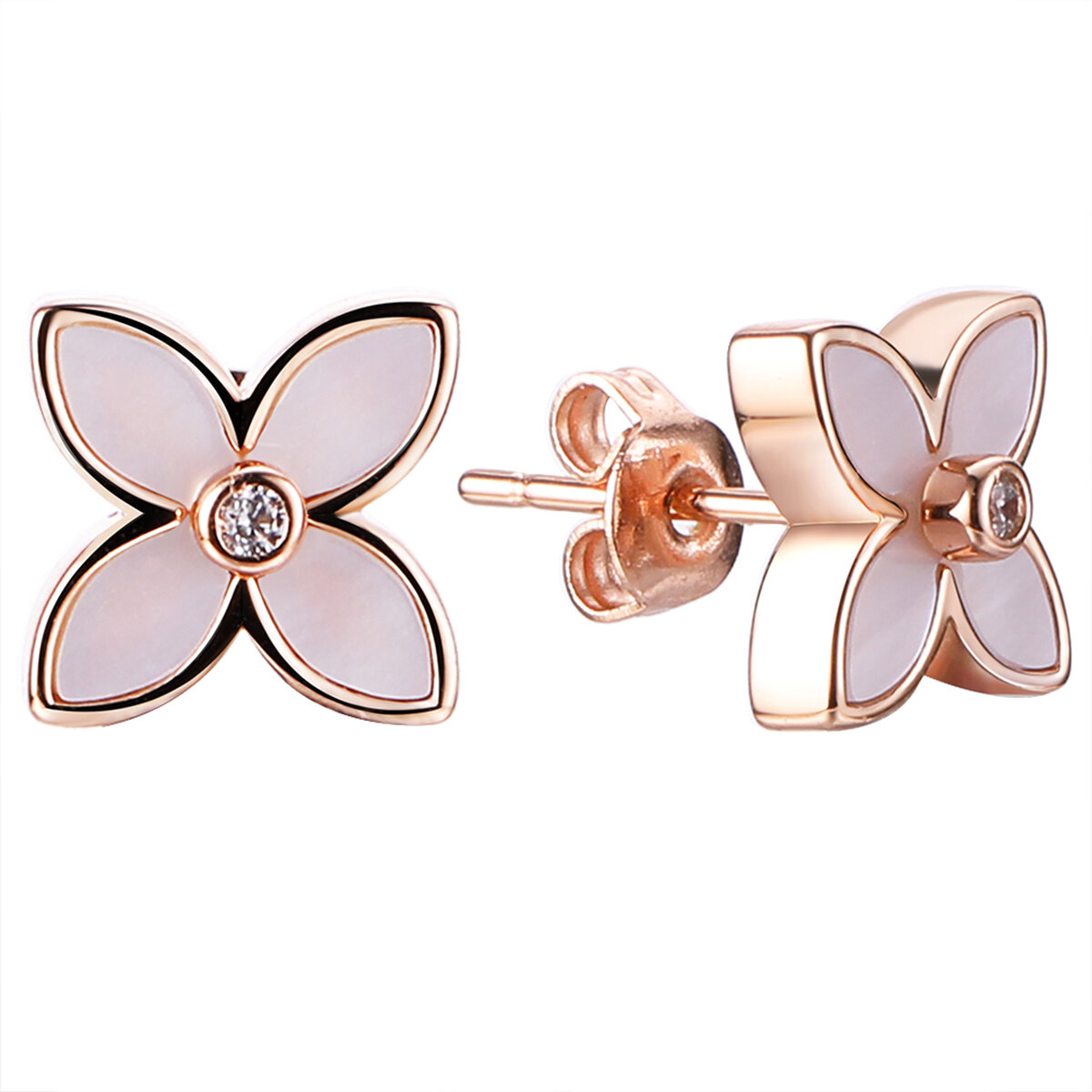 Серьги, серебро, 925 проба, фианит, перламутр