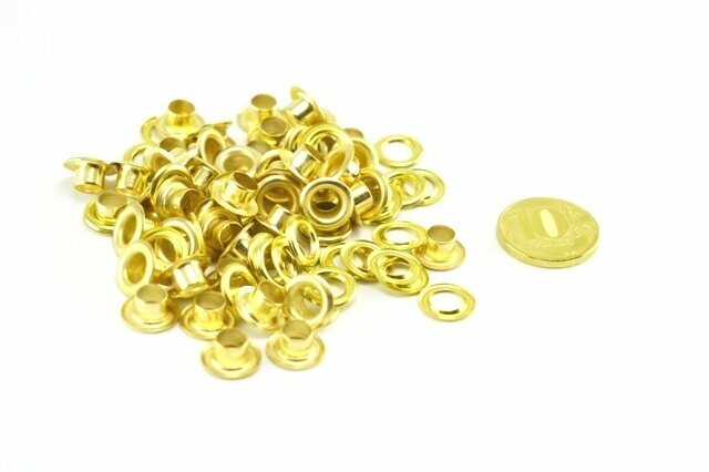 Люверсы №4 6мм нерж золото (уп 50 шт) Proknopka