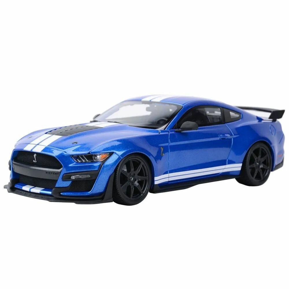 Машинка металлическая Ford Mustang Shelby GT500 1:18, Коллекционная модель машины для взрослых, Игрушечный автомобиль с звуковыми и световыми эффектами для детей, 27 см