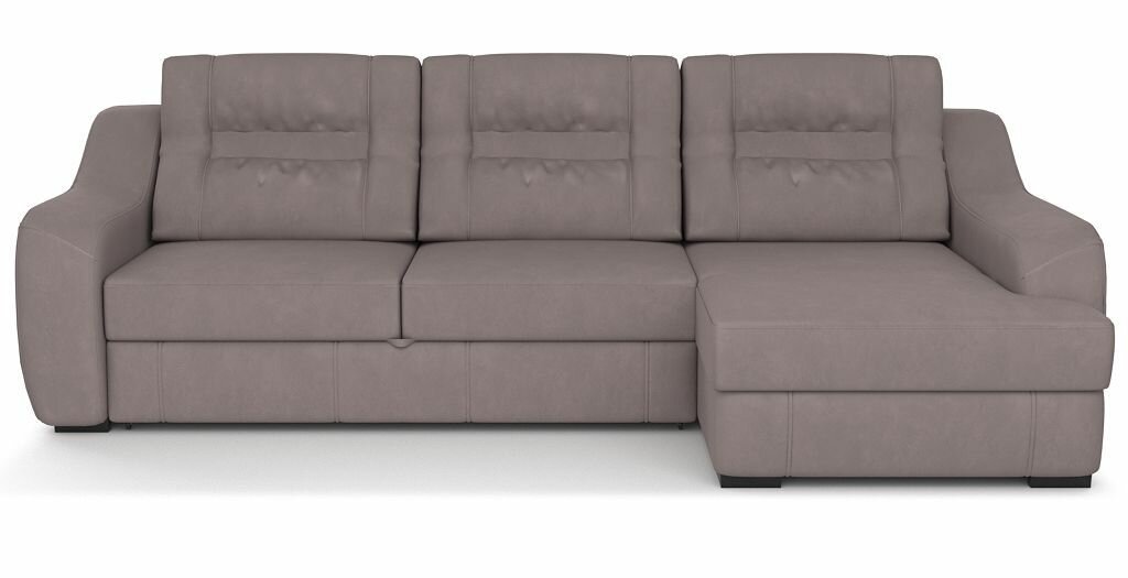 Угловой диван-кровать, раскладной, высоковыкатной, PUSHE Ройс, правый угол, коричневый Formula 290