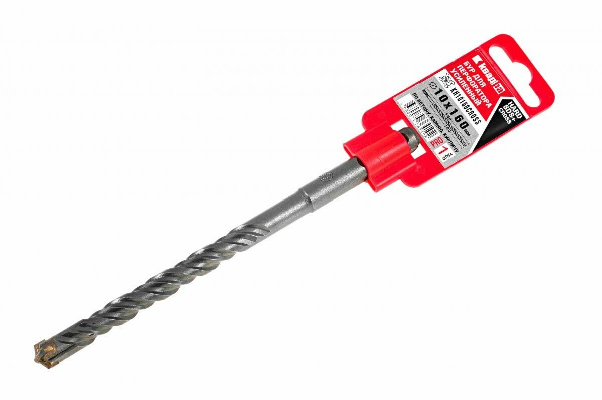 Бур по бетону sds plus Квадра Cross Hard 10 х 160 мм, крестовой наконечник