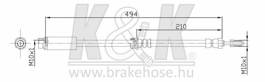 K&K FT2313 Шланг тормозной FORD Fusion (JU_) 1.6 TDCi 11.04-