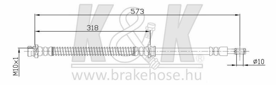K&K FT0639 Шланг тормозной MITSUBISHI Outlander I (CU_) 2.0 Turbo 4WD 04.04-