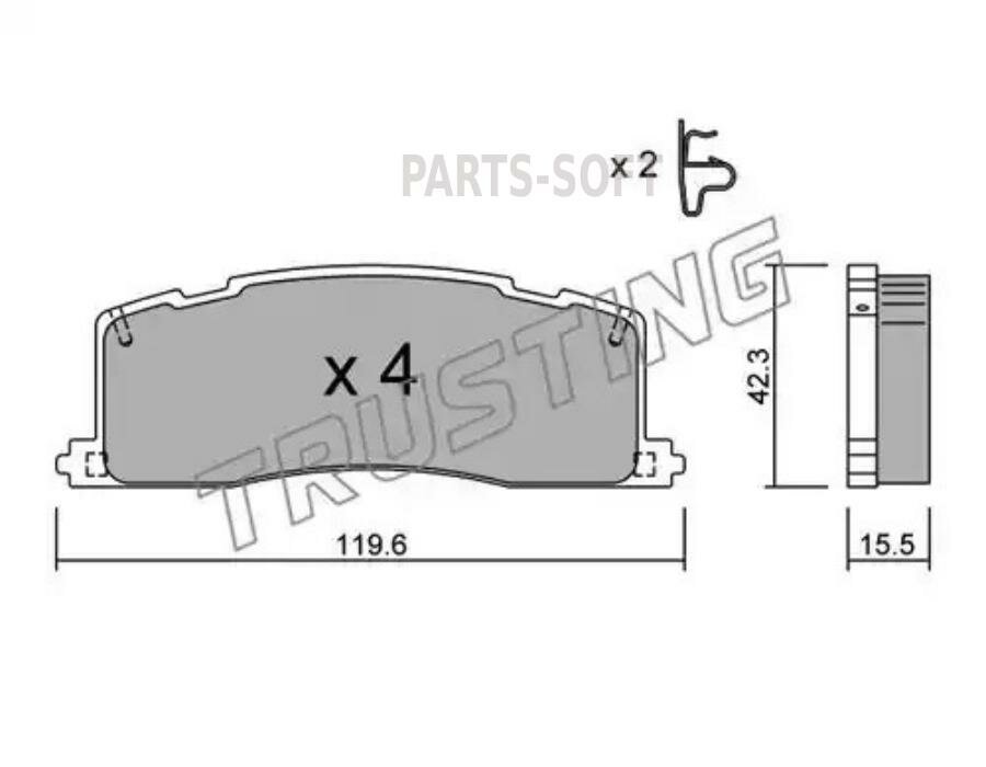 К-т дисков. тормоз. колодок Toyota Previa 1990-00 R Trusting арт. 4410