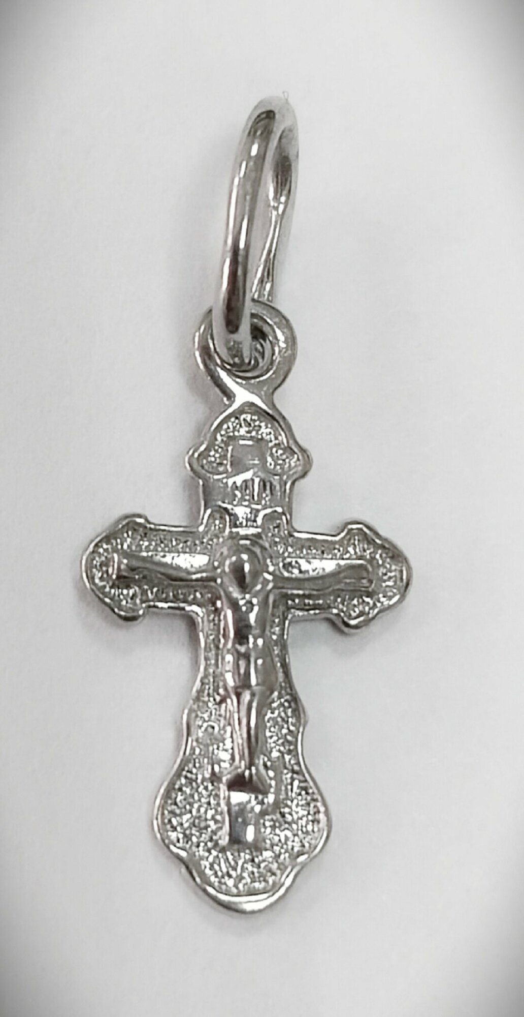 Крестик, серебро, 925 проба, родирование
