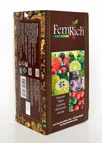 Чай черный "Ассорти" FemRich пакетированный 25 шт.