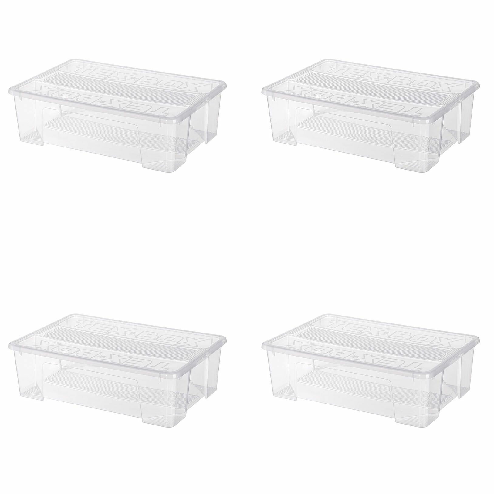 Контейнер для хранения Tex-Box 570х380х170 мм 28 л с крышкой (4 шт.)