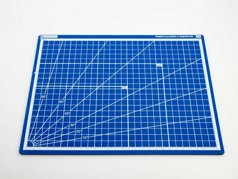 Коврик для резки стандарт синий А4, 3 слоя