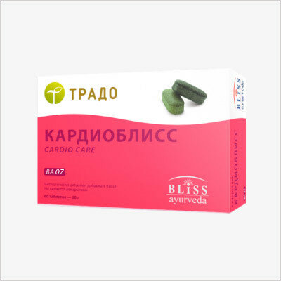 Кардиоблисс / Уход за сердечно-сосудистой системой, улучшает выведение холестерина, Традо, Индия, 60 табл.