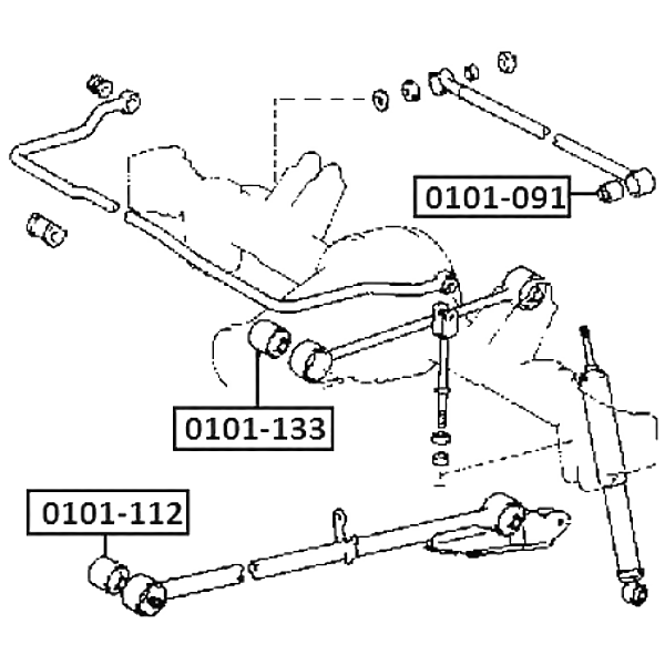 ASVA 0101-112 (4870428010) сайлентблок задней нижний продольной тяги