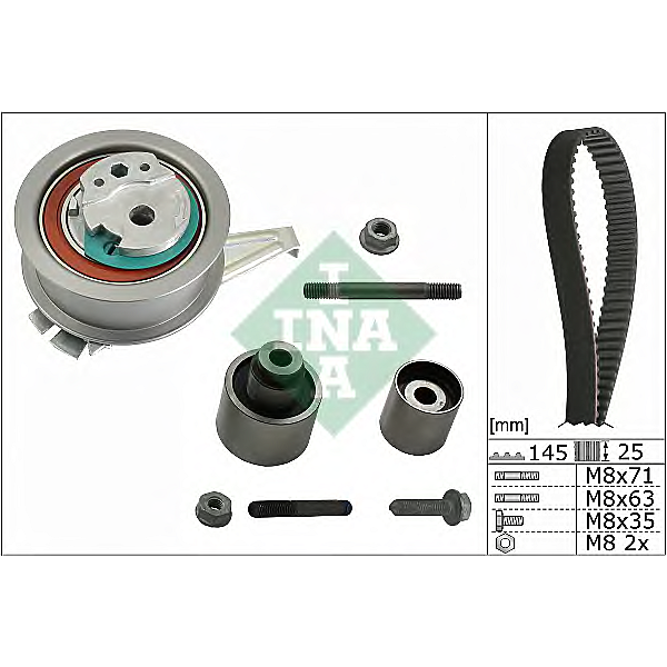 INA 530065010 (530065010 / A1A3A4A5A6Q3) комплект ремней грм VW passat, sharan, Golf (Гольф) vi / vII 1.6 / 2.0tdi Skoda (Шкода)