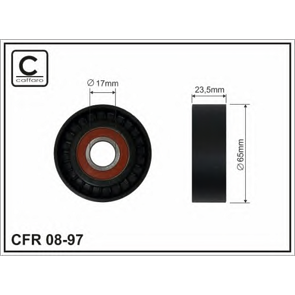 CAFFARO 08-97 (0N1517S / 1204299 / 1535429) ролик натяж-ля ремня