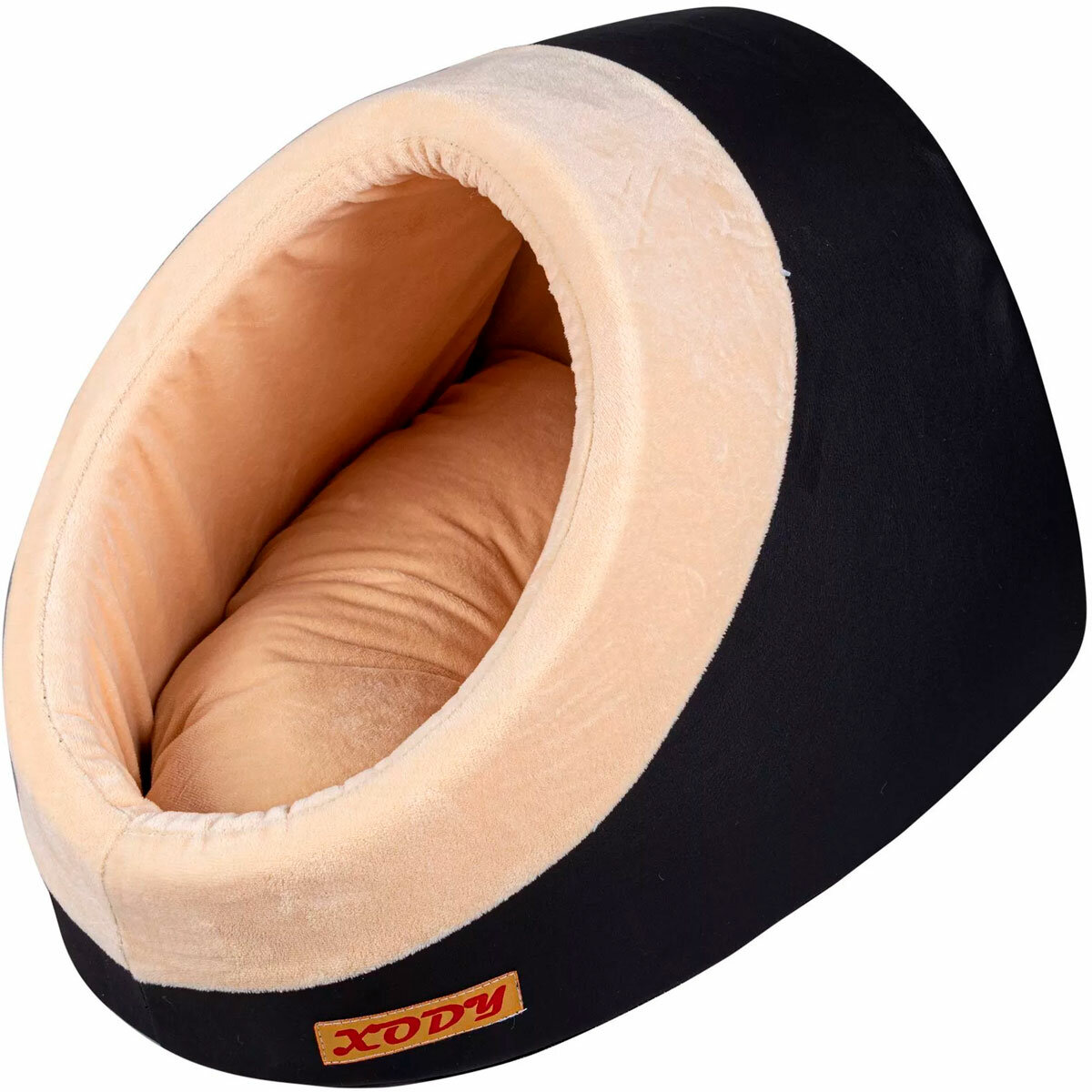 Домик для собак и кошек Xody Лукошко кожа/мех бежевый 43 х 32 х 34 см (1 шт)