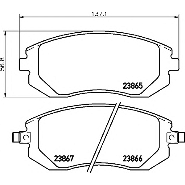 TEXTAR 2386501 (095102, 095111, 0986494315) колодки тормозные дисковые передн subaru: Forester (Форестер) 02-, Impreza