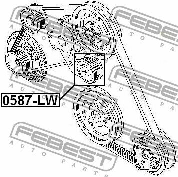Ролик натяжной MAZDA MPV LW 99-06, 0587LW FEBEST 0587-LW
