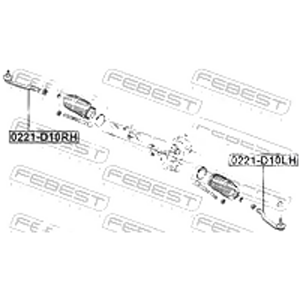 FEBEST 0221-D10RH наконечник рулевой правый renault, Nissan (Ниссан) Nissan (Ниссан) Terrano (Терано) d10 2