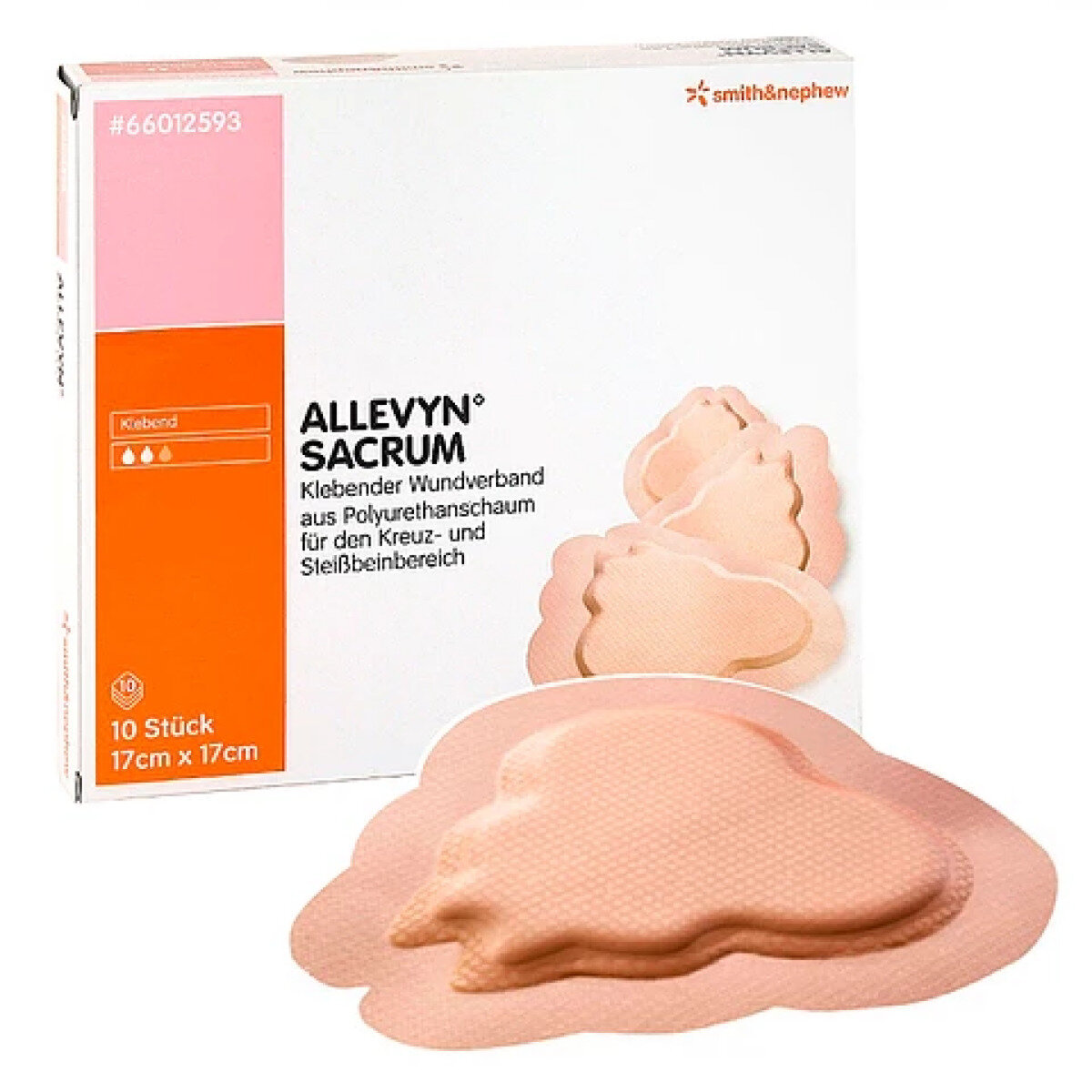 Allevyn Sacrum / Аллевин Сакрум - абсорбирующая самоклеящаяся повязка для ран в области крестца 22 х 22 см 1 шт