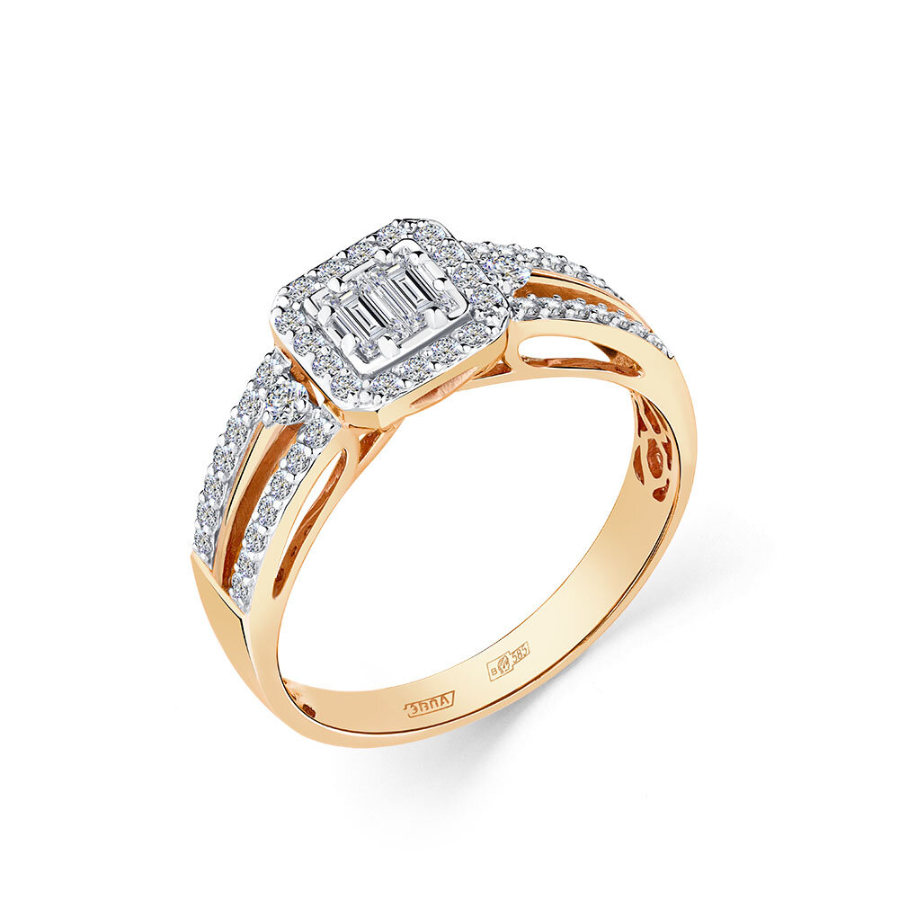 Кольцо, красное золото, 585 проба, бриллиант