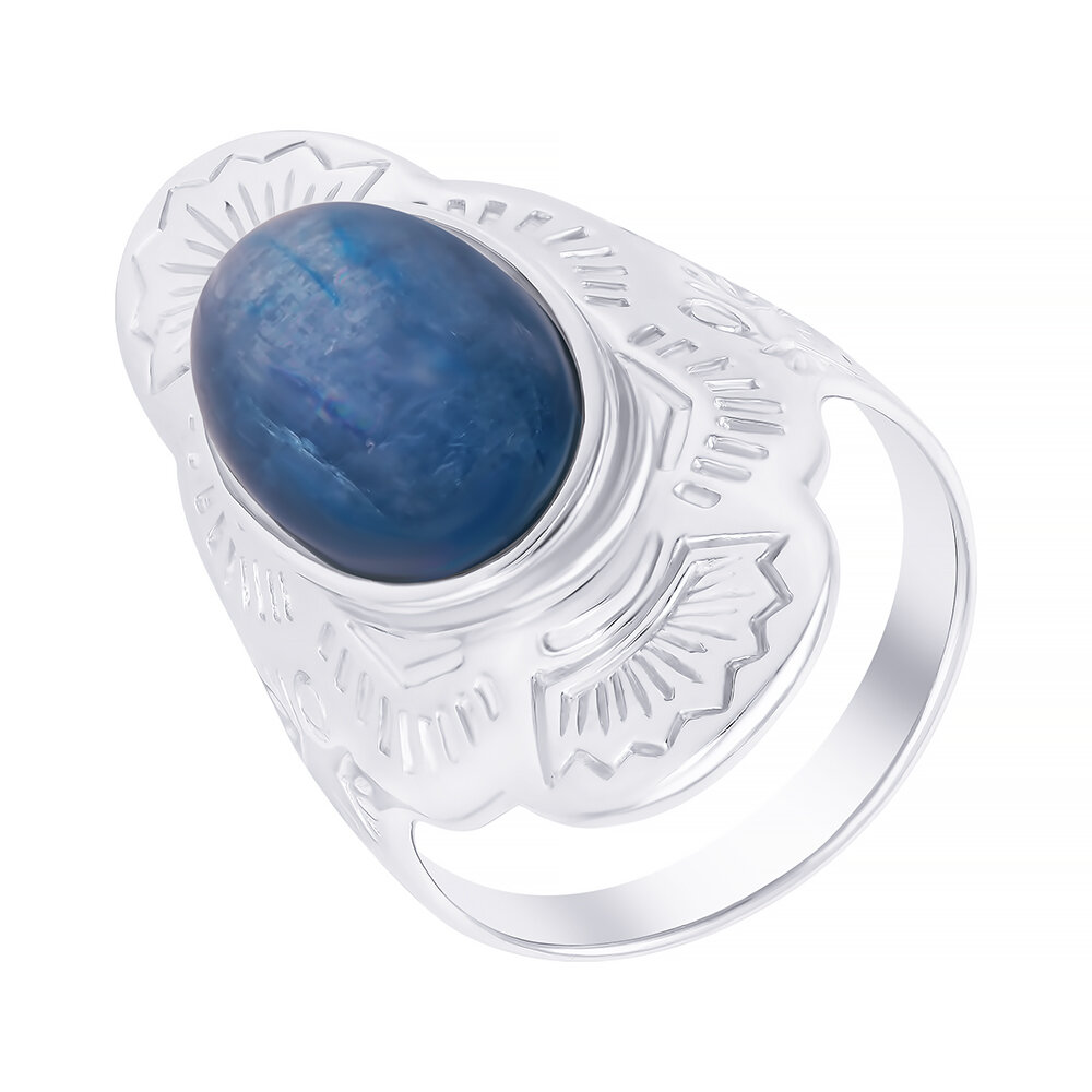 Кольцо, серебро, 925 проба, кианит