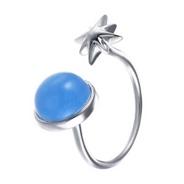 Кольцо, серебро, 925 проба, халцедон