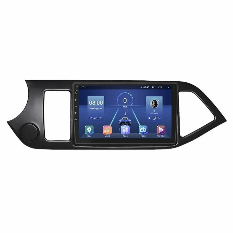 Автомагнитола с рамкой 2 din 9 дюймов для Kia Picanto 2 2011-2017 / Android 2Gb+32Gb / GPS / Bluetooth / Wi-Fi / FM-радио