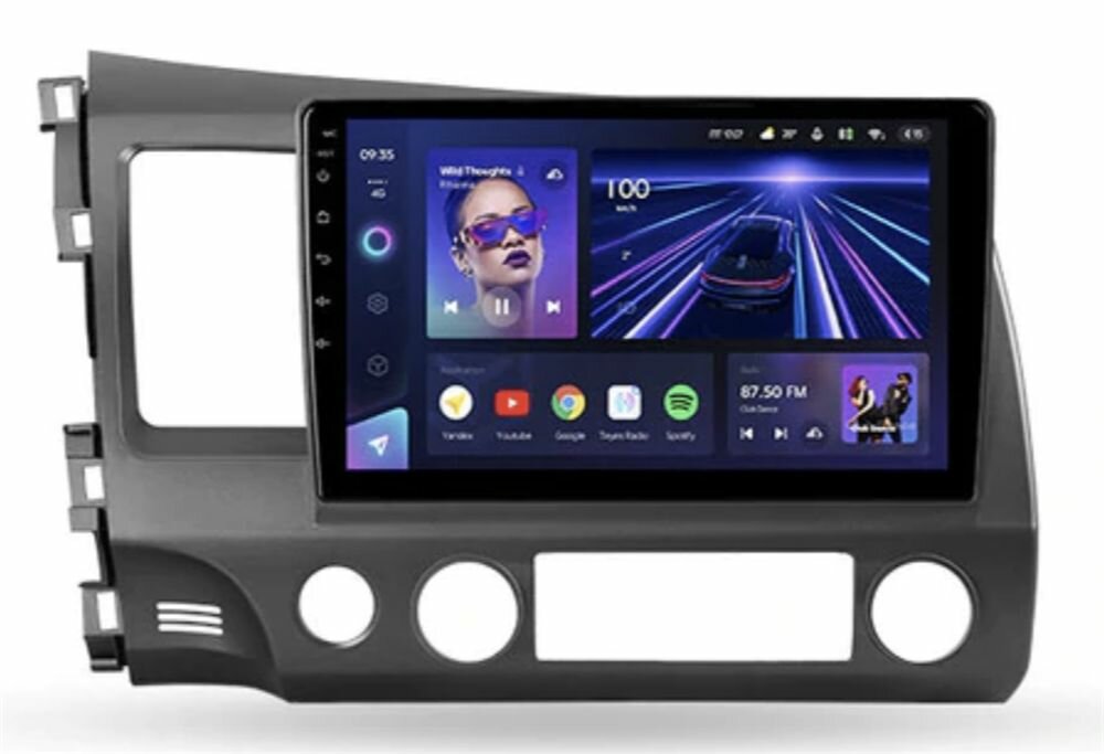 Автомагнитола 2 din 9 дюймов для Honda Civic 8 седан 2006-2011 / Android 2Gb+32Gb / GPS / Bluetooth / Wi-Fi / FM-радио