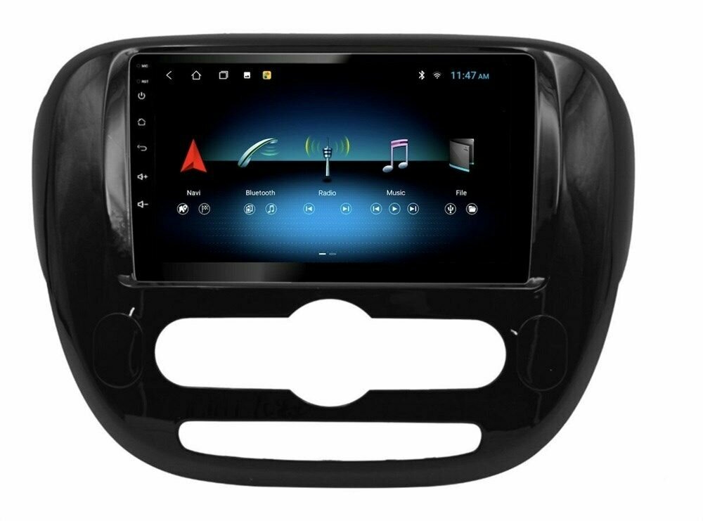 Автомагнитола с рамкой 2 din 9 дюймов для Kia Soul 2 2013-2019 климат контроль / Android 6Gb+128Gb / GPS / Поддержка сим-карты / Камеры 360 гр./ Встроенные кулер охлаждения