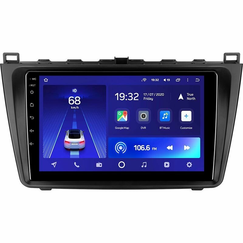 Автомагнитола с рамкой 2 din 9 дюймов для Mazda 6 GH 2008-2013 / Android 6Gb+128Gb / GPS / Поддержка сим-карты / Камеры 360 гр./ Встроенные кулер охлаждения