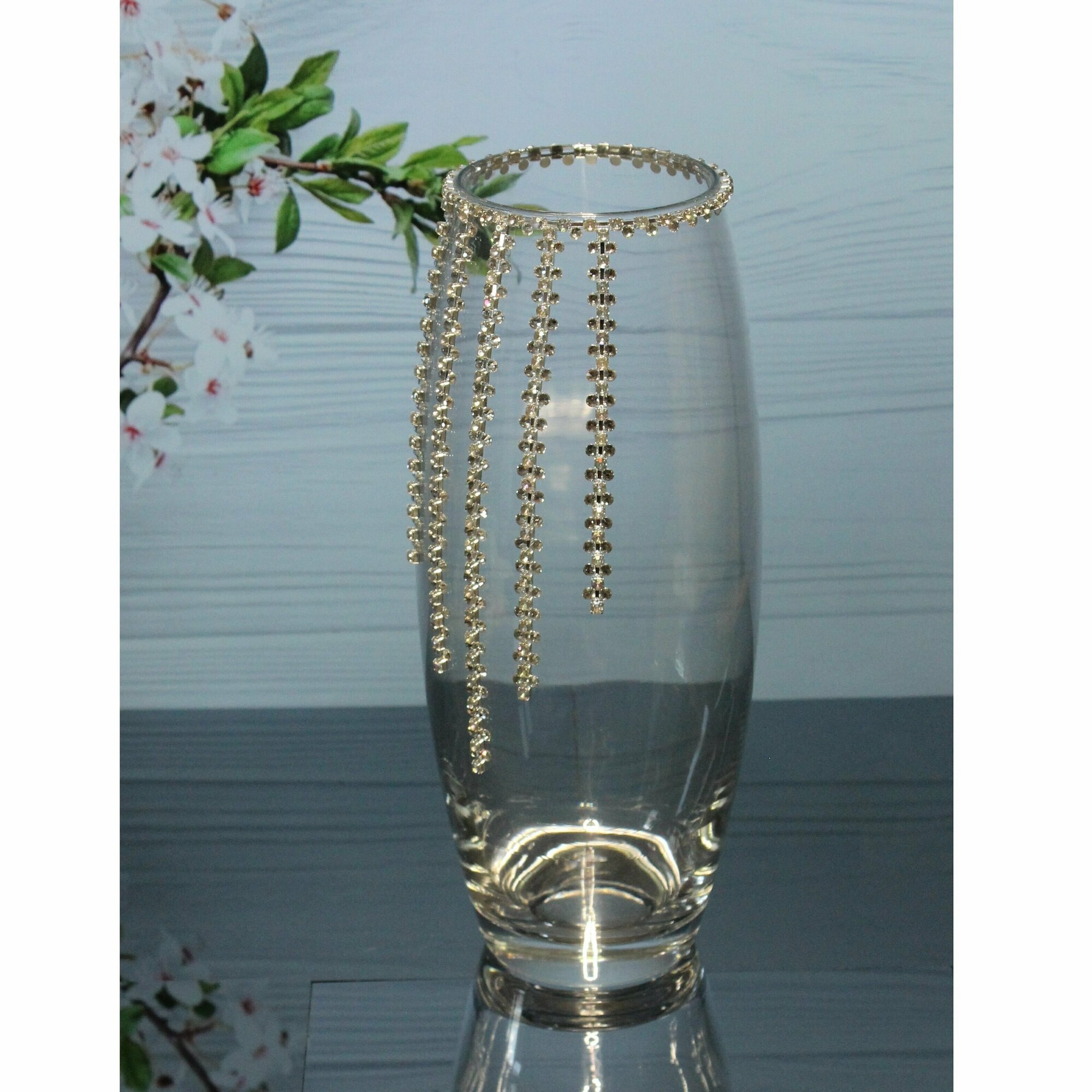 Ваза для цветов эксклюзив с инкрустацией