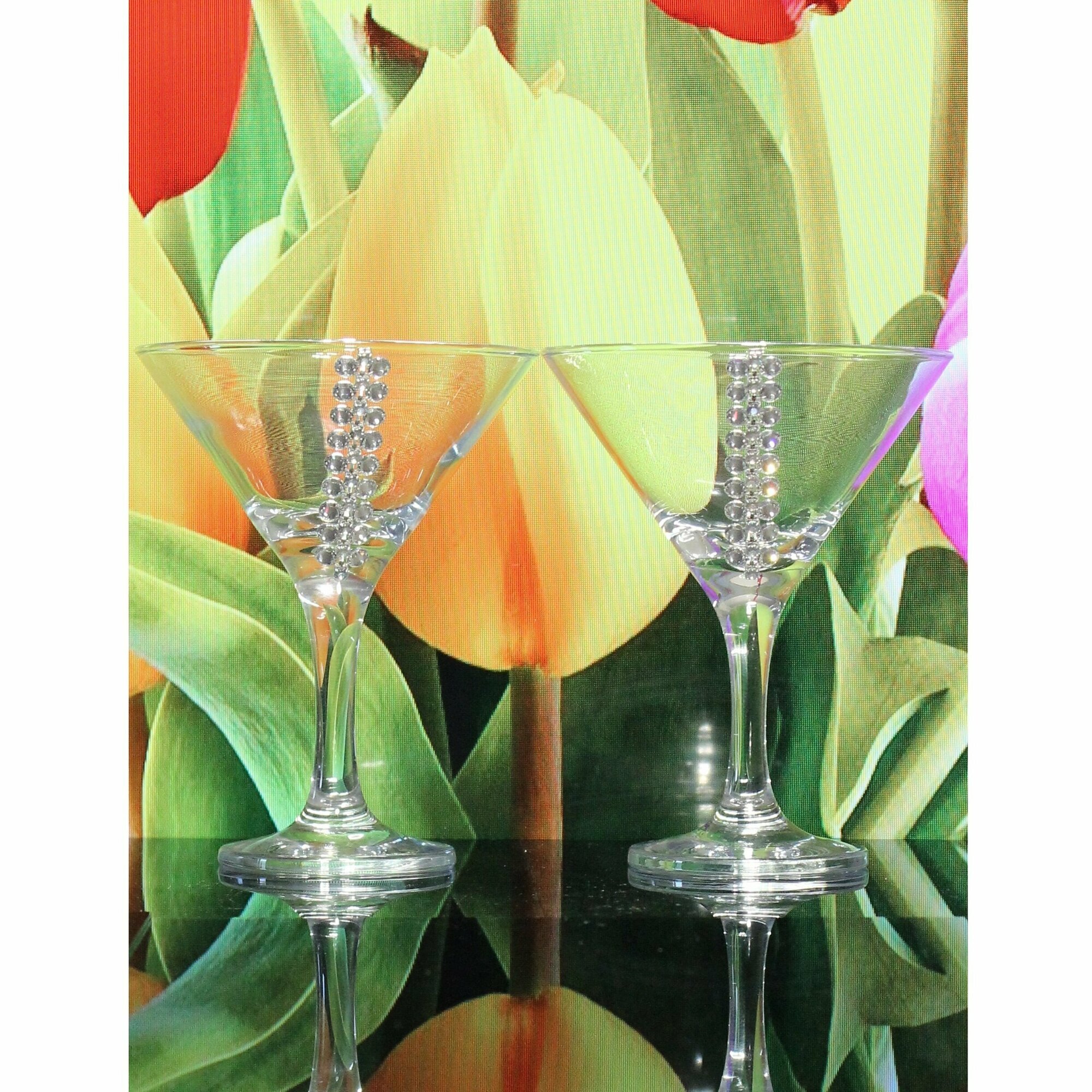 Набор посуды 2 бокала 190мл инкрустированные