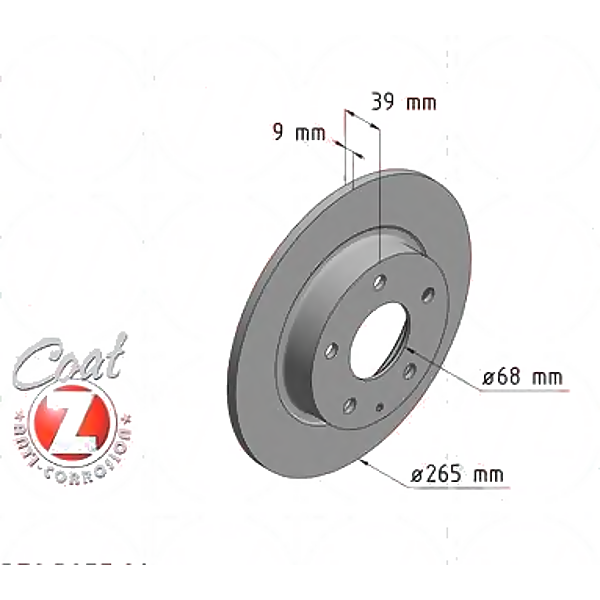 ZIMMERMANN 370.3055.20 (B45G26251A / BJS726251A / BJS726251B) диск торм maz 3 bm skyaktiv-g / d 120 / 150 / 165 2.0 / 2.2 (Комплект 2 штуки)