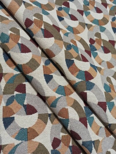 Ткань для штор и мебели, 280*100см, Нью-Берн цвет 1, гобелен с геометрическим узором