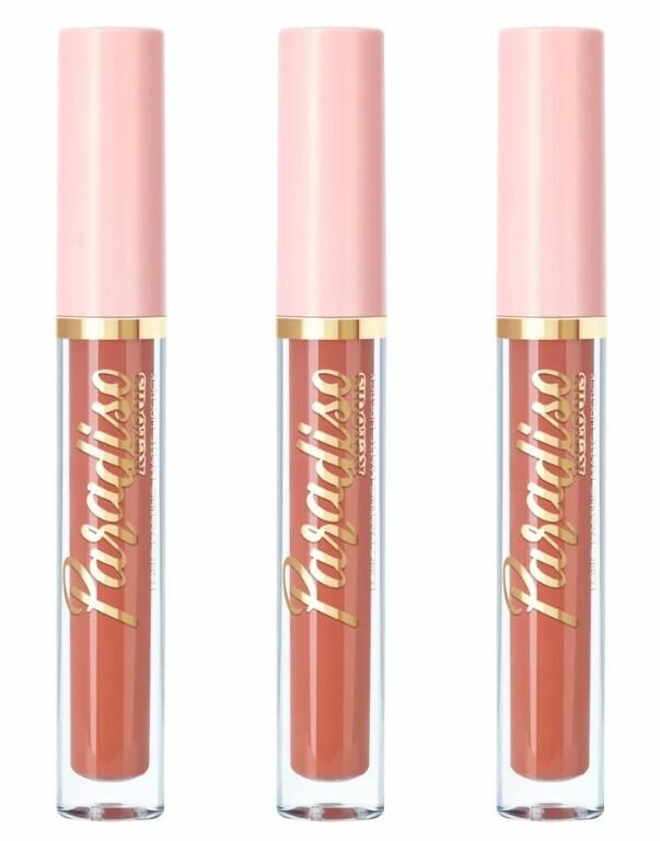 Relouis Блеск для губ с влажным финишем Paradiso, тон №07 Love Addiction, 3 г, 3 шт