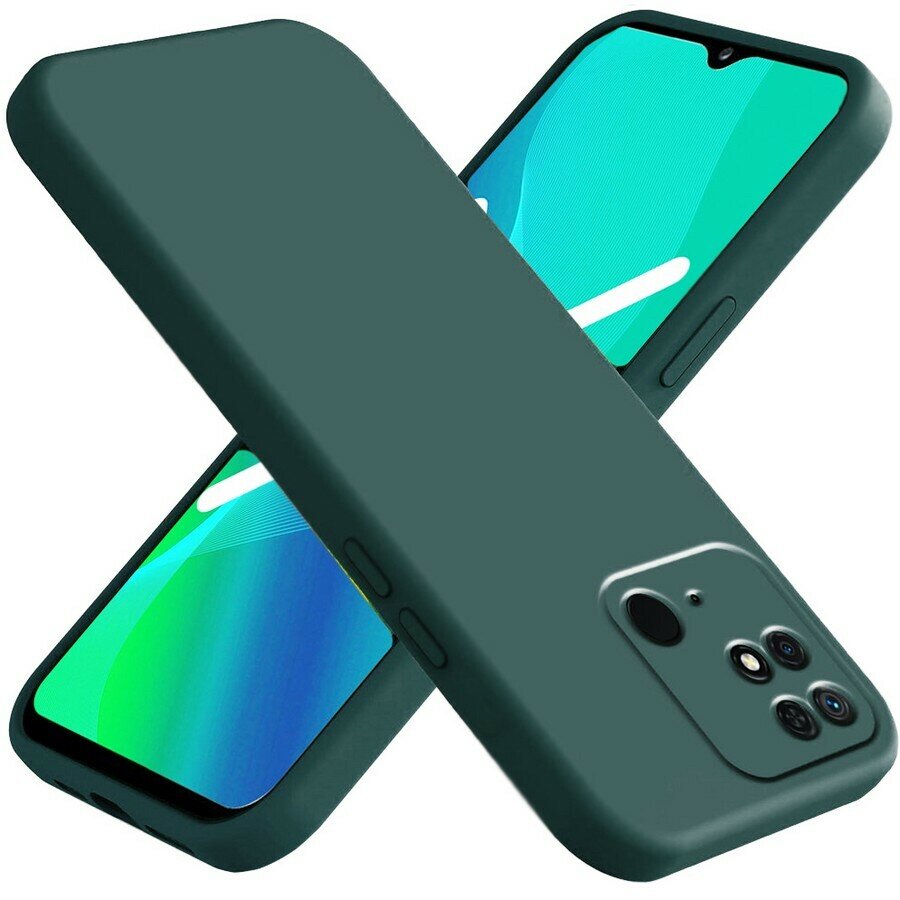 Силиконовая накладка Silky soft-touch для Xiaomi Redmi 10C/Xiaomi Poco C40 зеленый