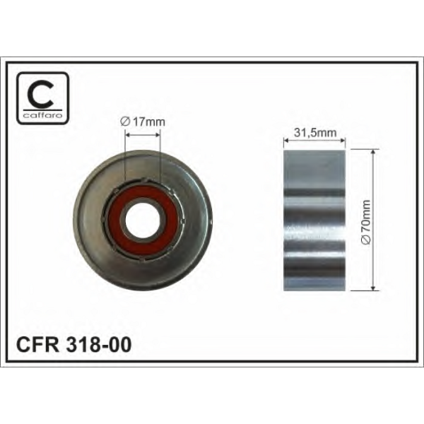 CAFFARO 318-00 (166200W110 / 1662028010 / 1662028011) ролик натяж-ля ремня