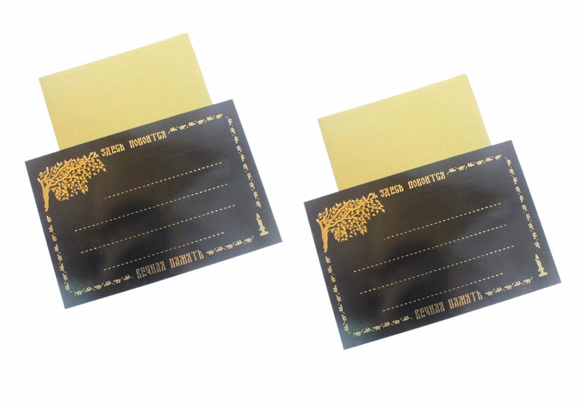 Набор 2ШТ: Табличка металлическая Березка (+ буквы и цифры золото) цвет черный 17х24 см матовая поверхность