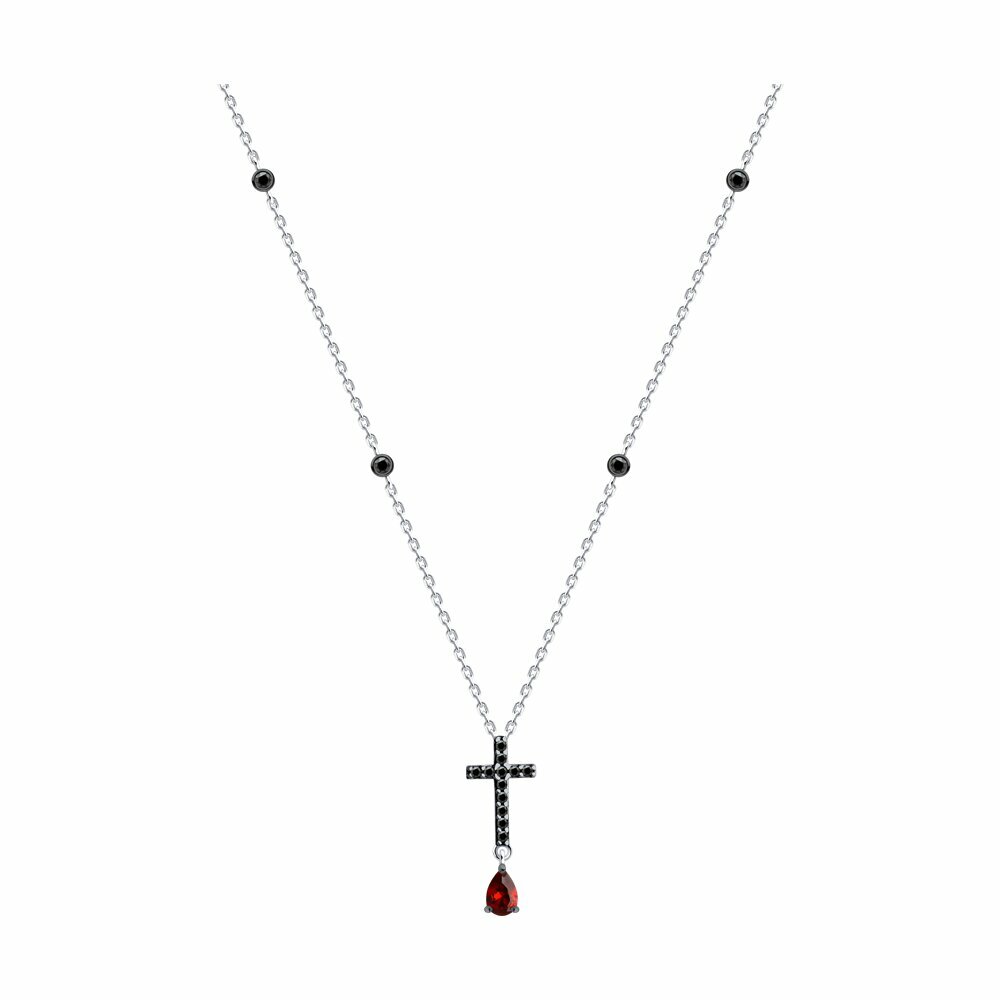 Колье, серебро, 925 проба, фианит