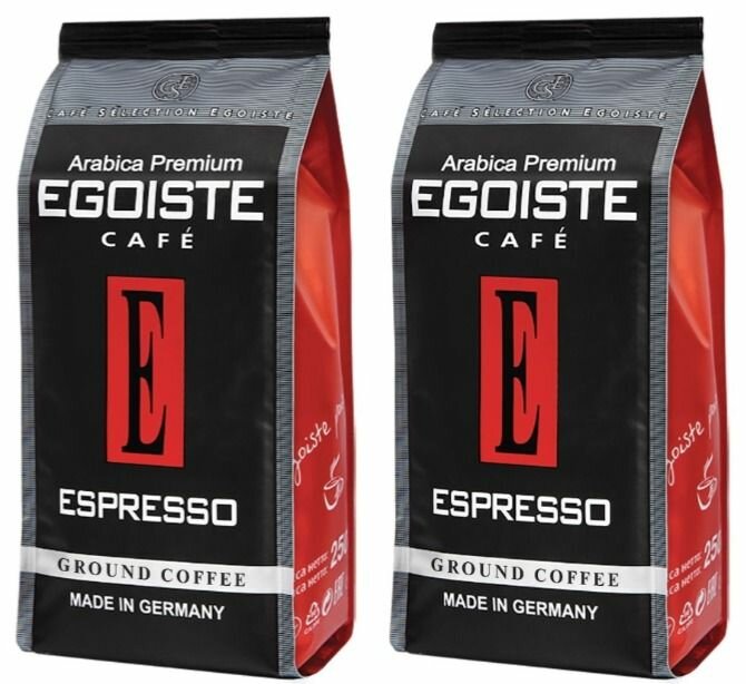 EGOISTE Кофе молотый Espresso, 250 г, 2 шт