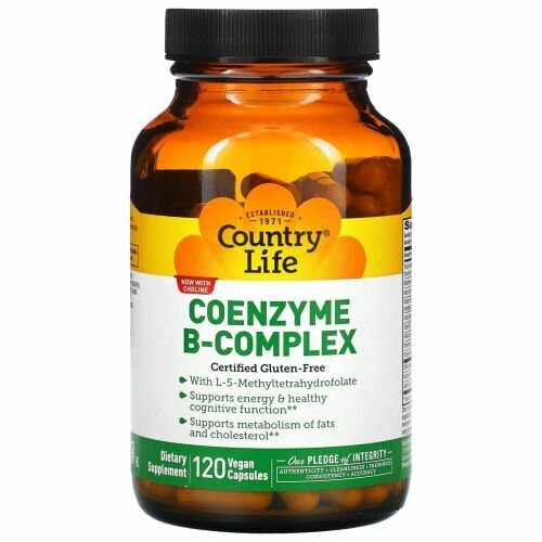 Country Life, Coenzyme B-complex, Коэнзим В-комплекс, 120капсул