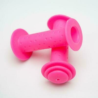 Грипсы велосипедные ручки на руль детские H96 резиновые 102мм с торцевой защитой розовые