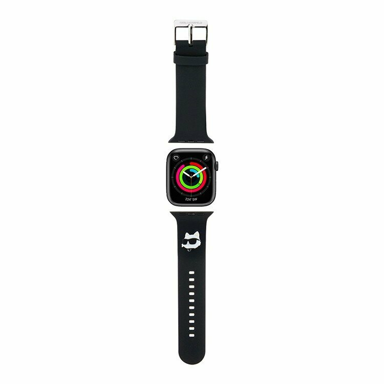 Karl Lagerfeld ремешок для Apple Watch 42/41/40 мм, 3D Rubber NFT Choupette head черный
