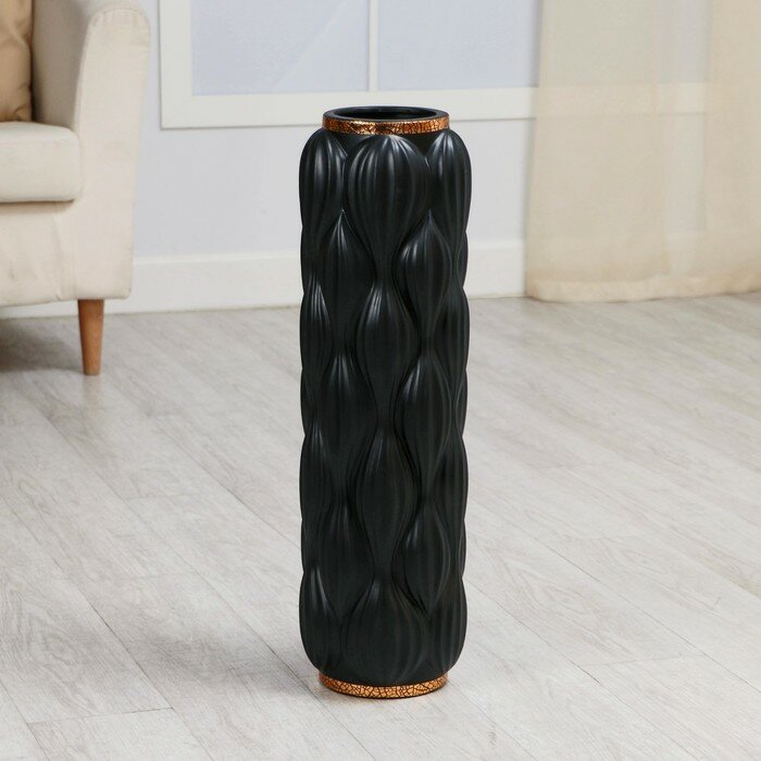 Ваза керамика напольная "Люче" 60 см, чёрный 9907057