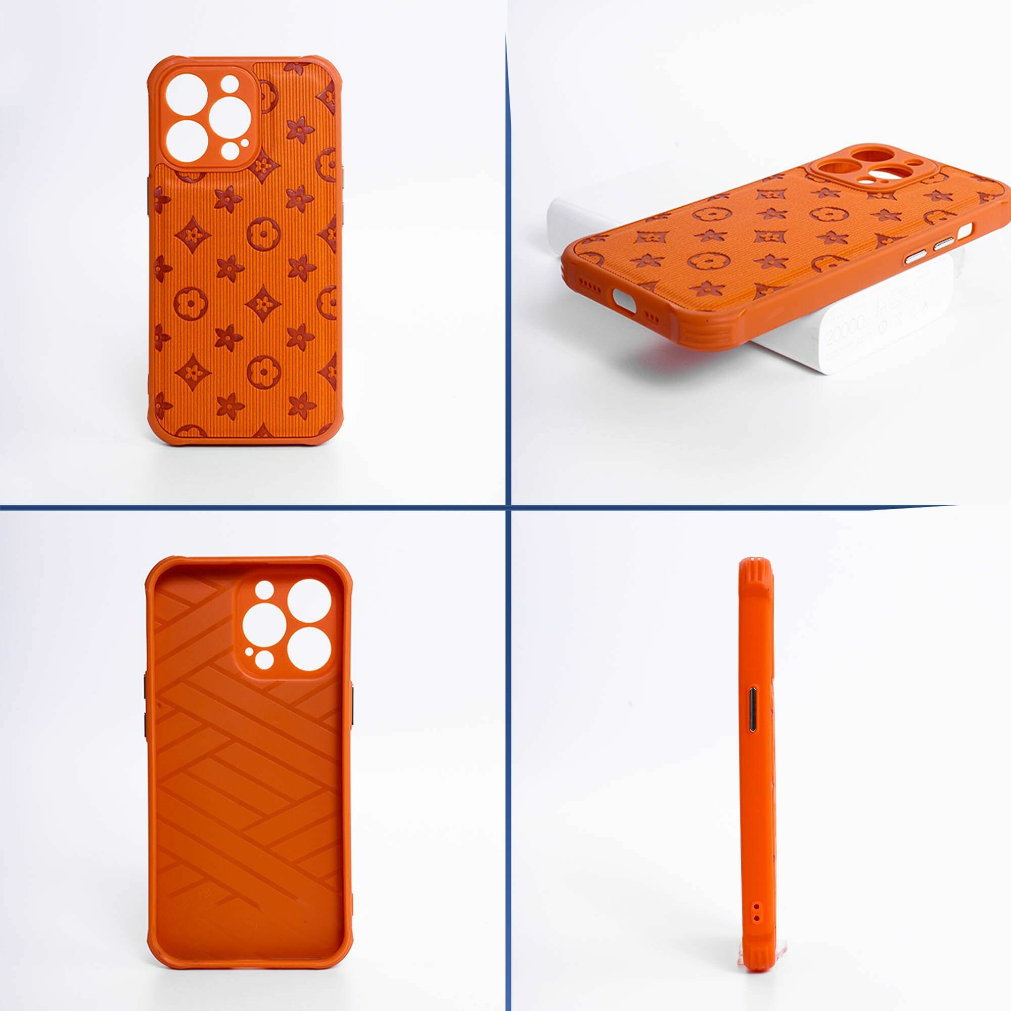 Чехол MEJI, для iPhone 12, полиуретан, защита камеры, оранжевый — фото 1