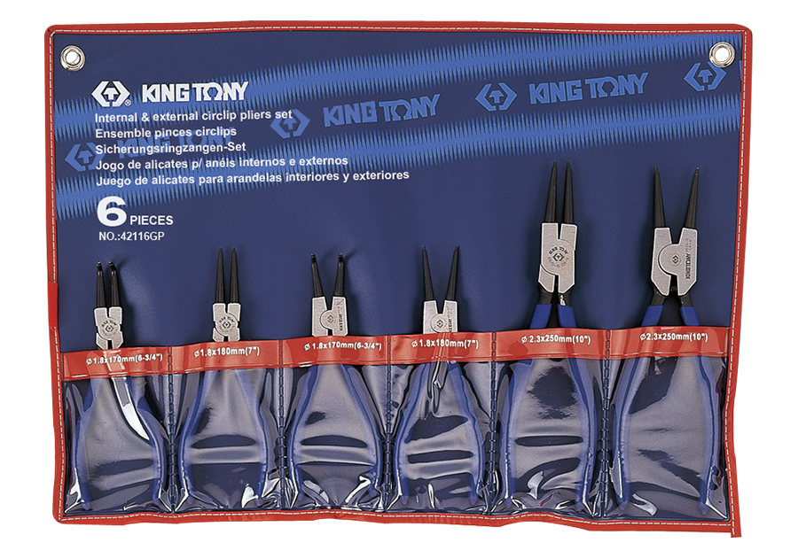 Набор съемников стопорных колец, 6 предметов KING TONY 42116GP