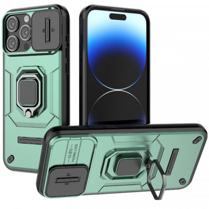 Transformer Ring Holder Противоударный чехол с кольцом и шторкой камеры для iPhone 15 Pro Max