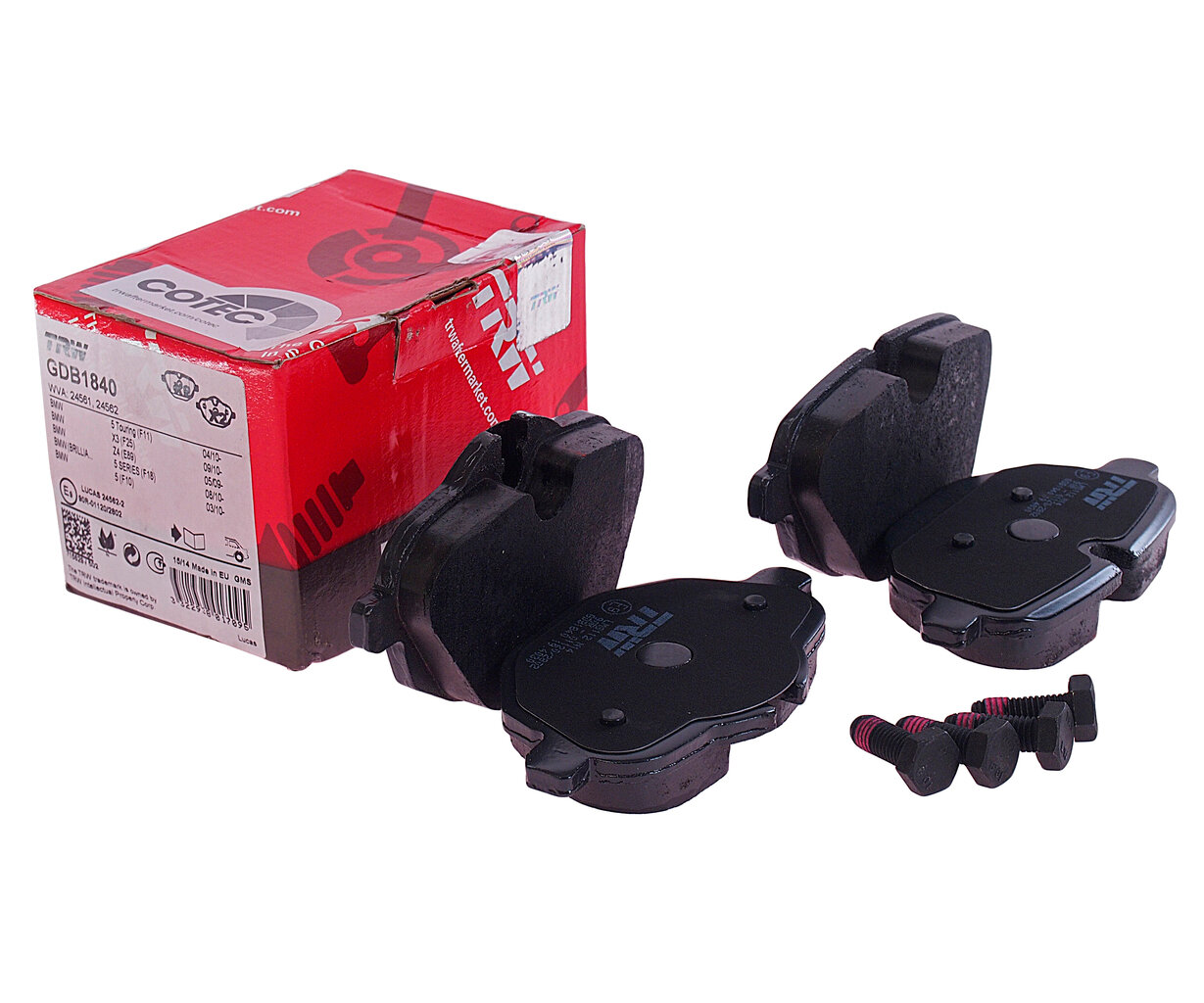Колодки тормозные BMW 5 (F10, F11), X3 (F25), Z4 (2.0-3.0) (10-) задние (4шт.) TRW