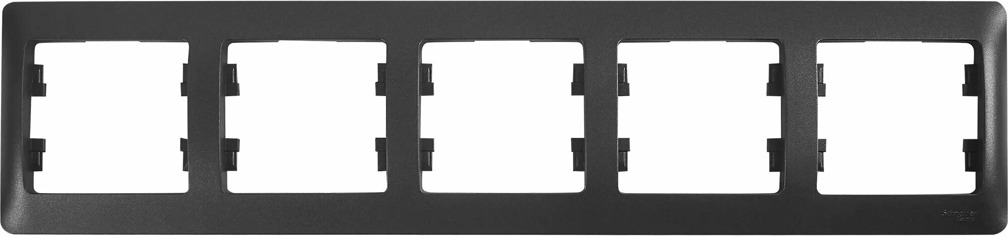 Рамка для розеток и выключателей Schneider Electric Glossa 5 постов цвет антрацит