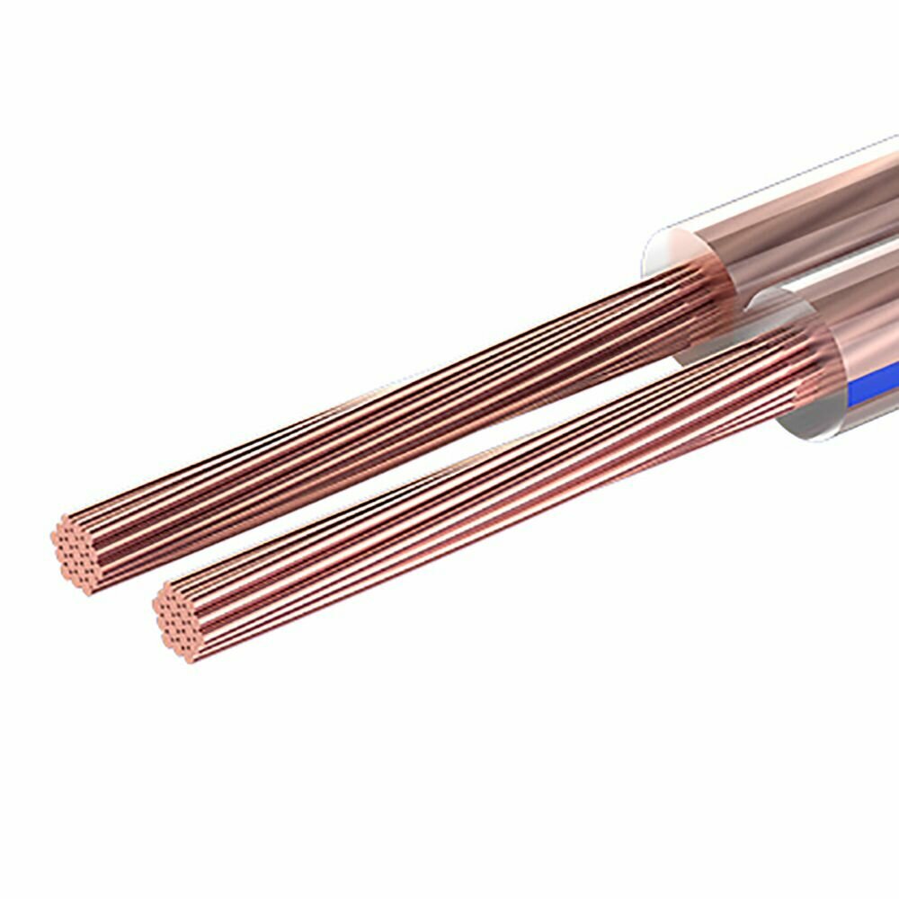 Кабель акустический REXANT BLUELINE прозрачный 2x2,5 мм2